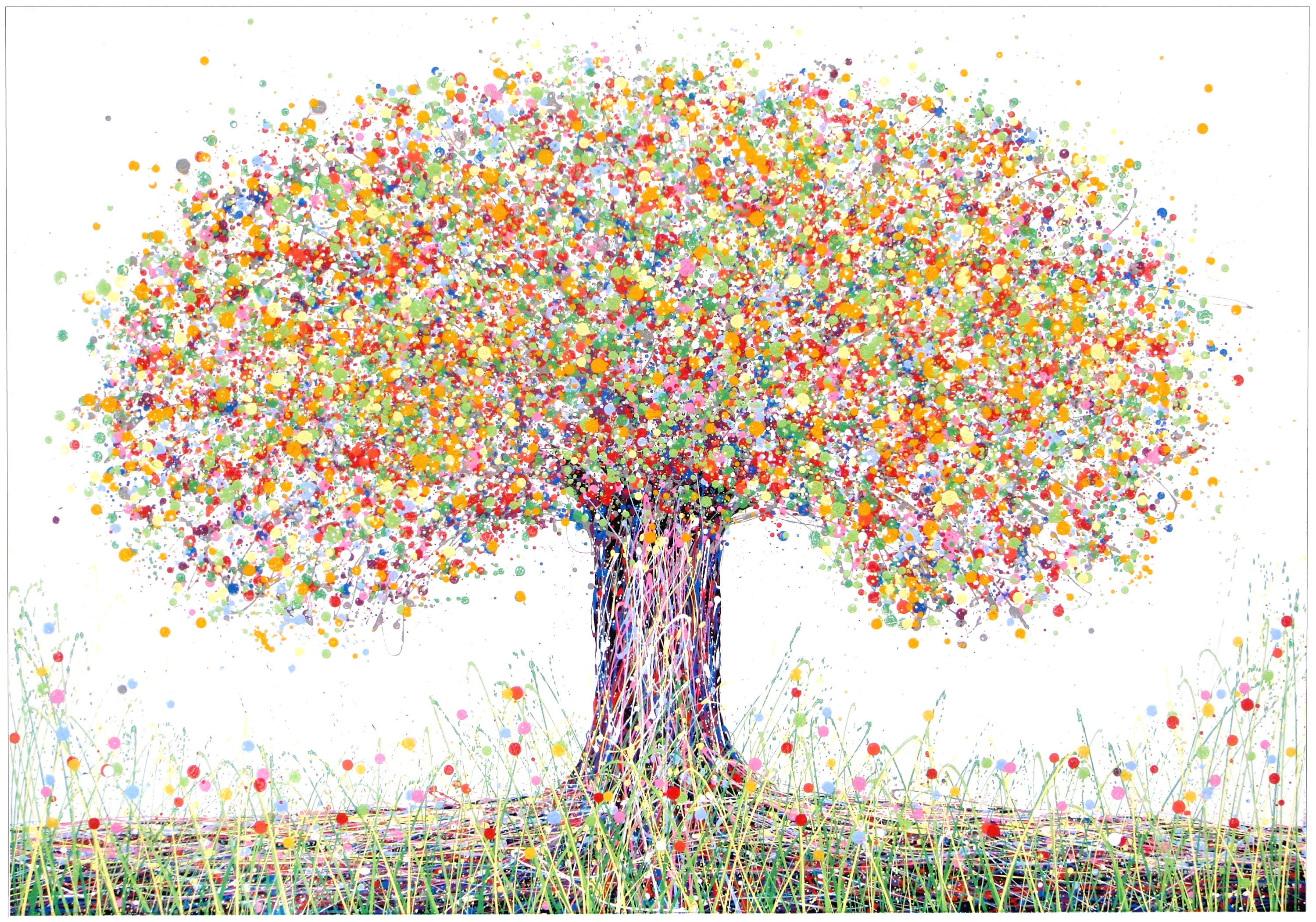 Very Large Abstract Original Wall Art Tree Painting on XL Canvas ...