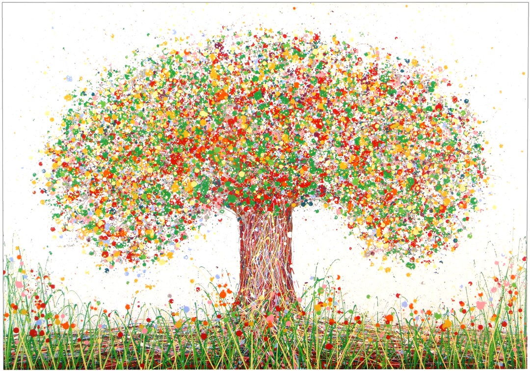 Very Large Abstract Original Wall Art Tree Painting on XL - Etsy UK