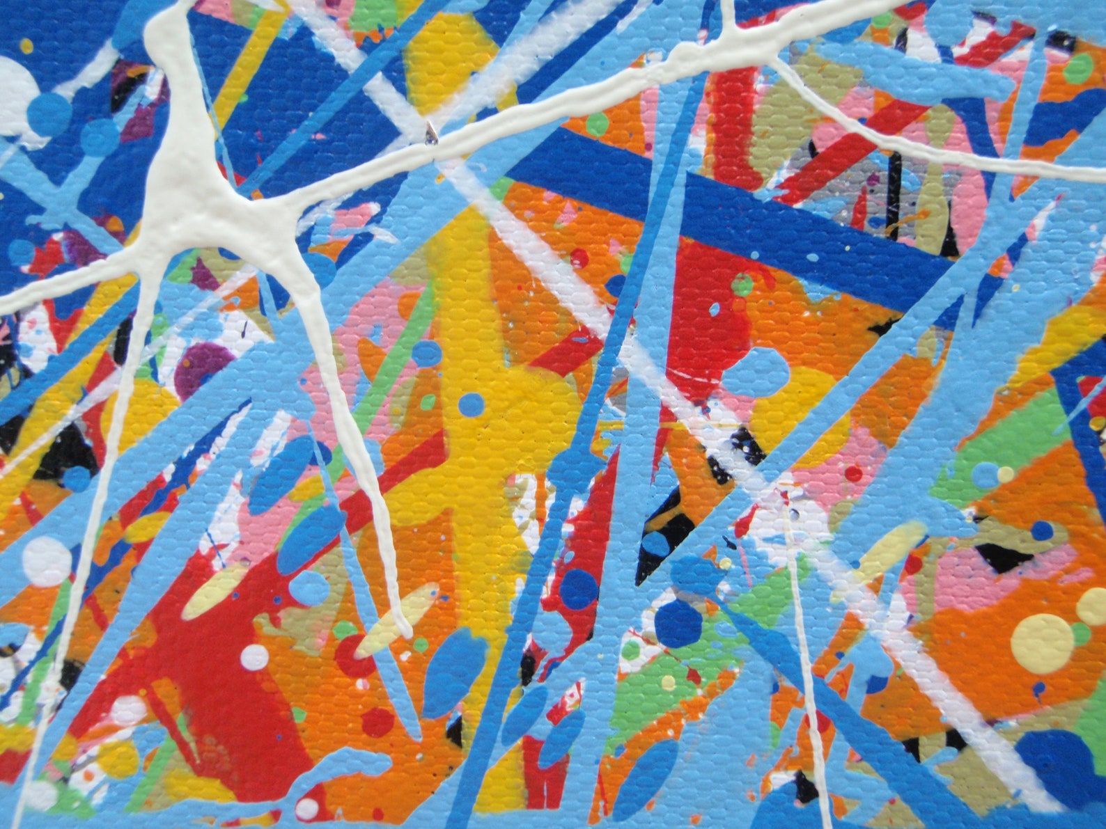 Very Large Abstract Blue Drip Splash Splatter New Original | Etsy UK