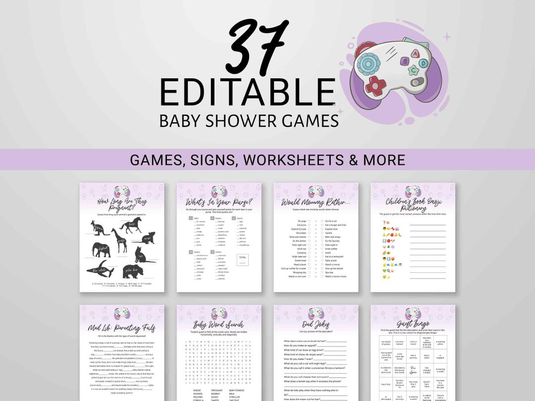 Video Game Baby Shower Games, 37 Games, Player 3 is Entering, Nerdy ...
