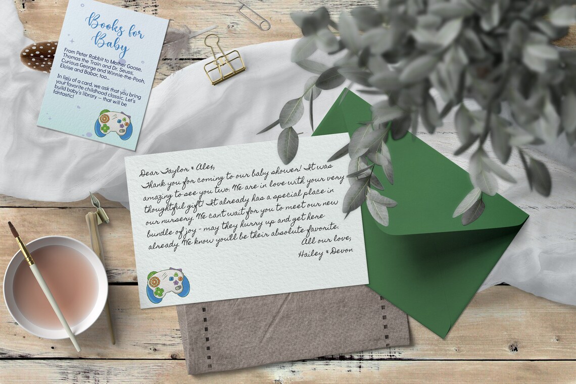 Video Game Controller Baby Shower Invitation Bundle, Player 3 Invite ...