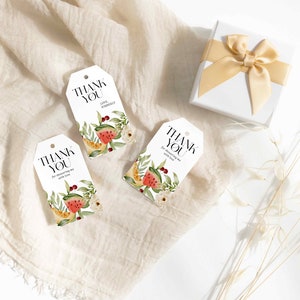 Tropical Fruit Bouquet Favor Tag, Birthday Bridal Baby Shower, Thank ...