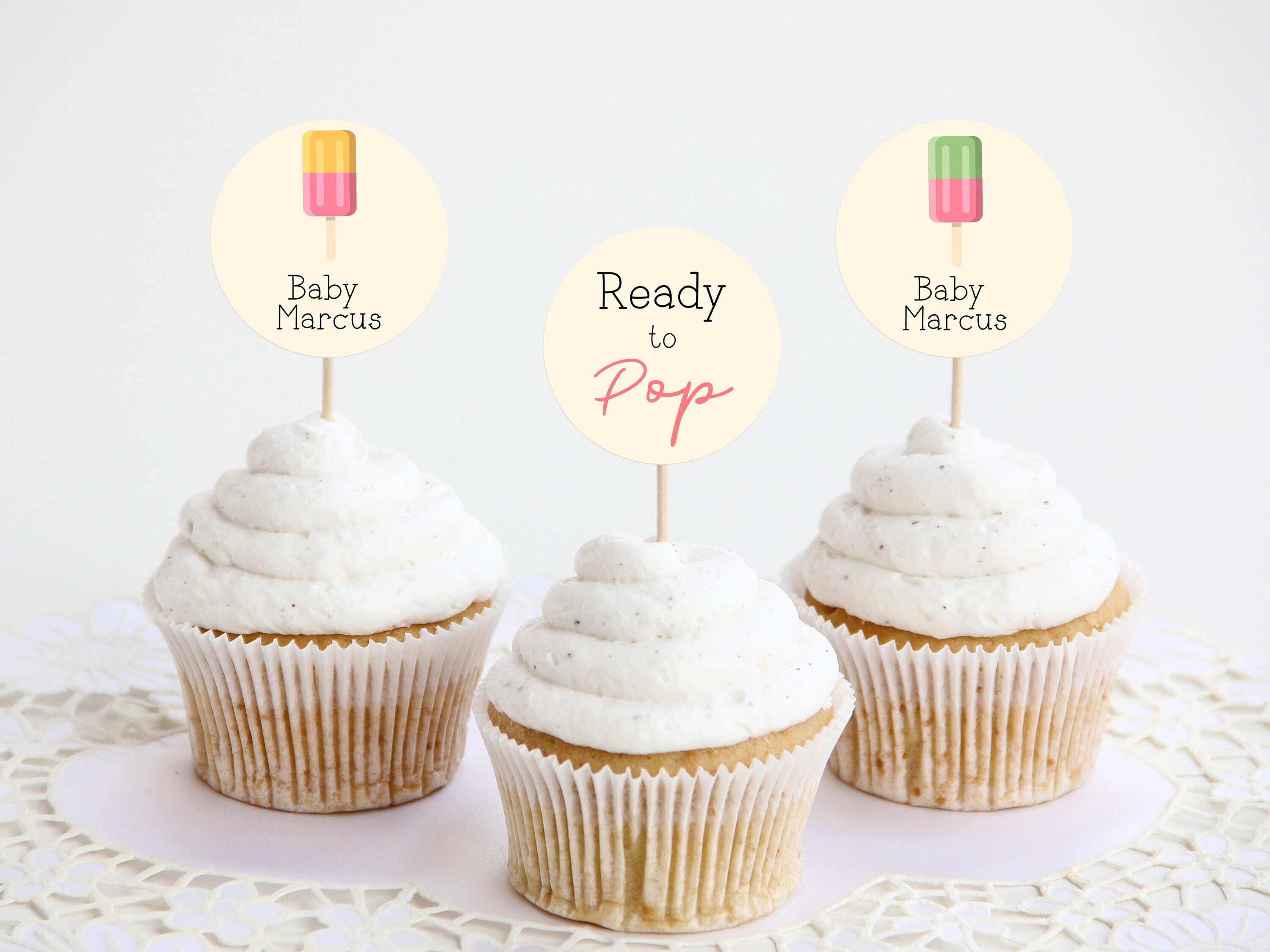 Ready to Pop Cupcake Toppers, Popsicle Cupcake Toppers, Summer, Sweet ...