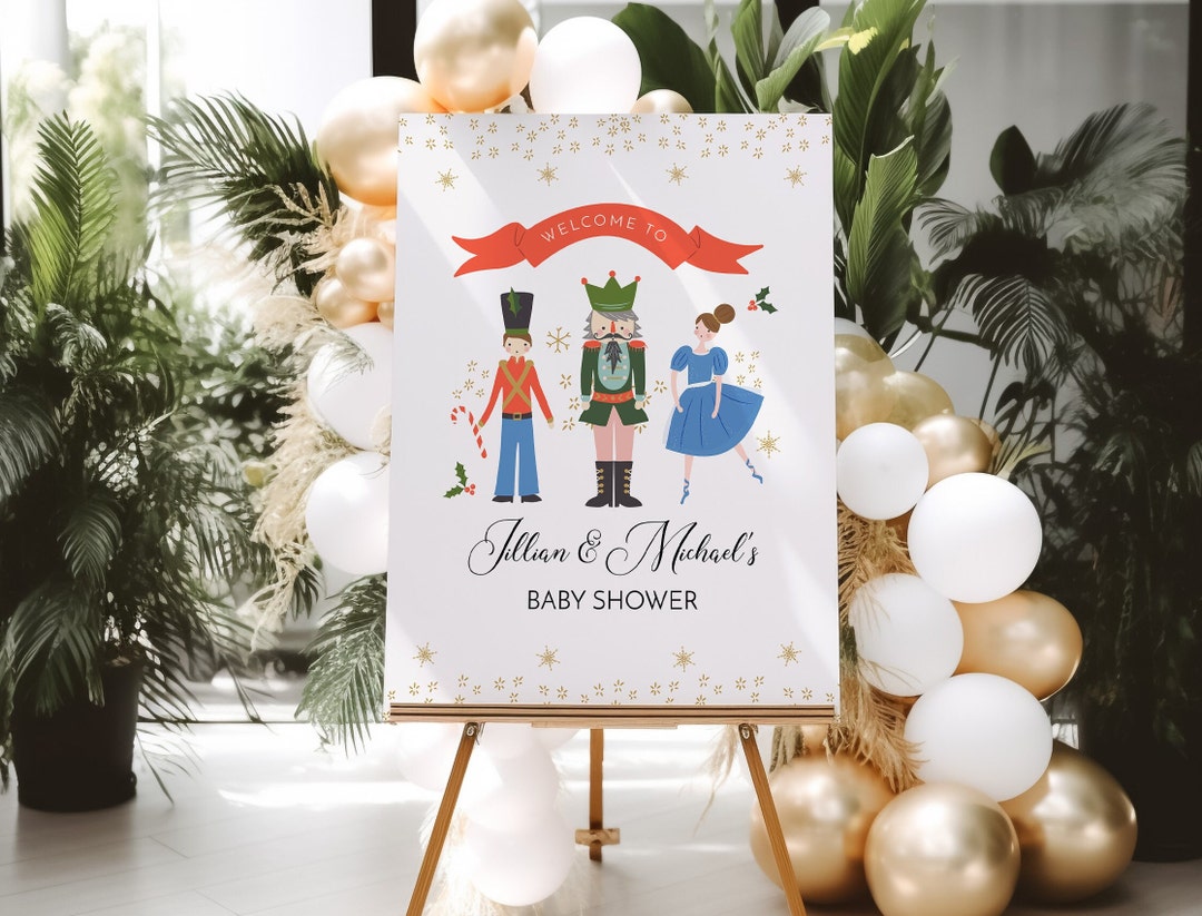 Nutcracker Welcome Sign, Nutcracker Baby Shower Sign, Holiday Baby ...