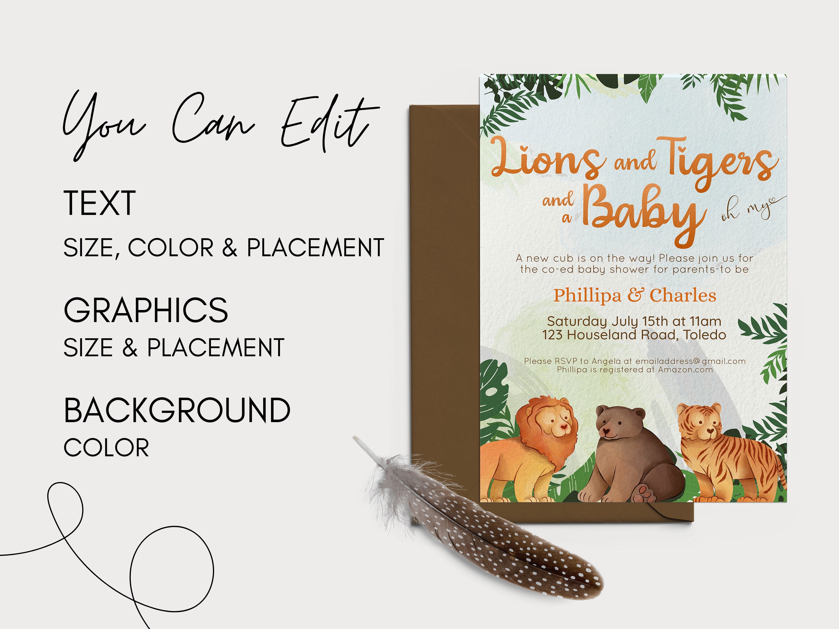 Lions Tigers and Bears Baby Shower Master Bundle, Safari Baby Shower ...