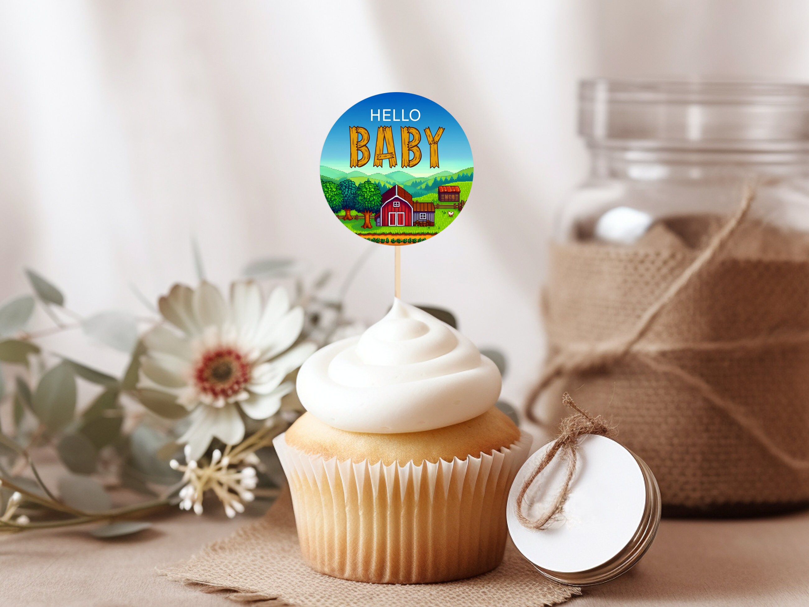 Stardew Valley Inspired Cupcake Toppers, Video Game Baby Shower Cake ...