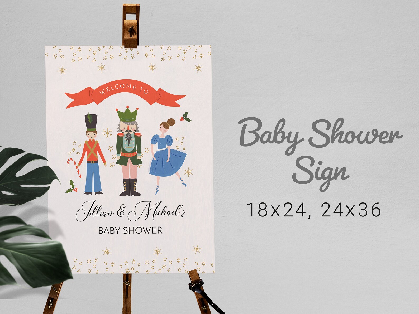 Nutcracker Welcome Sign, Nutcracker Baby Shower Sign, Holiday Baby ...