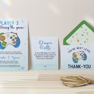Video Game Controller Baby Shower Invitation Bundle, Player 3 Invite ...
