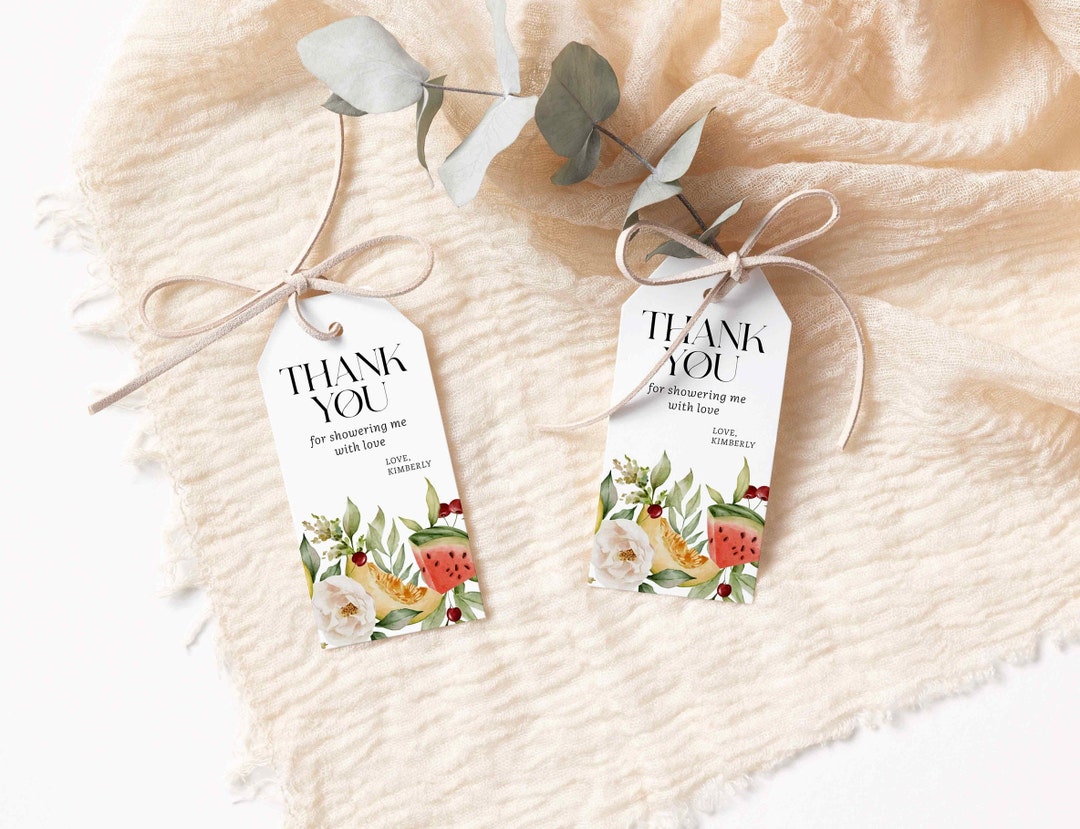 Tropical Fruit Bouquet Favor Tag, Birthday Bridal Baby Shower, Thank ...