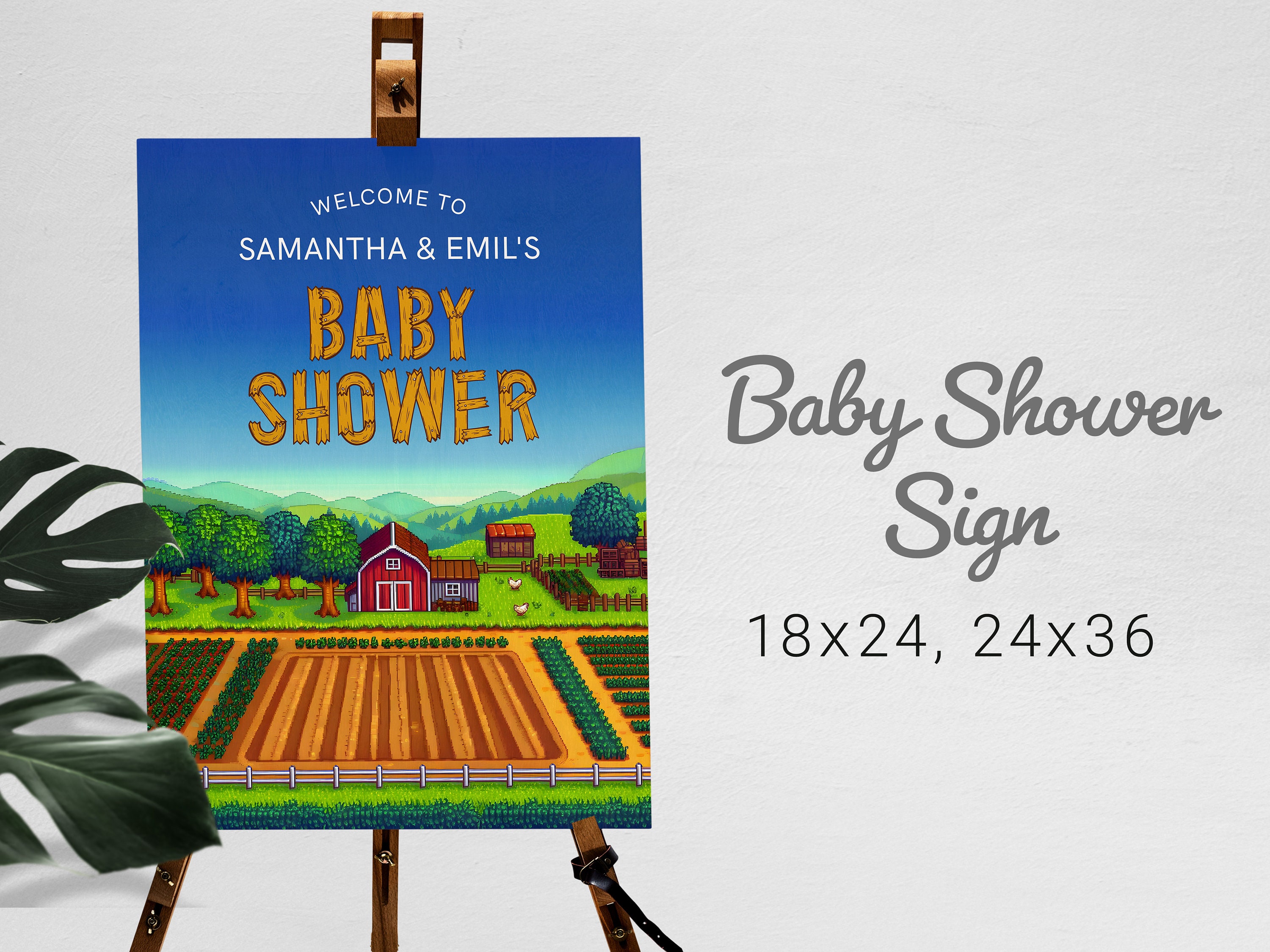 Stardew Valley Inspired Welcome Sign, Video Game Baby Shower Poster ...