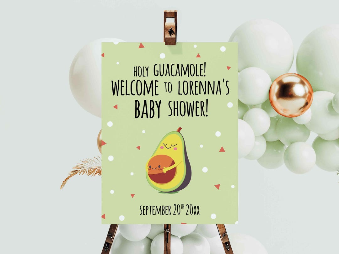 Avocado Baby Shower Welcome Sign, Holy Guacamole Welcome Sign, Fiesta ...