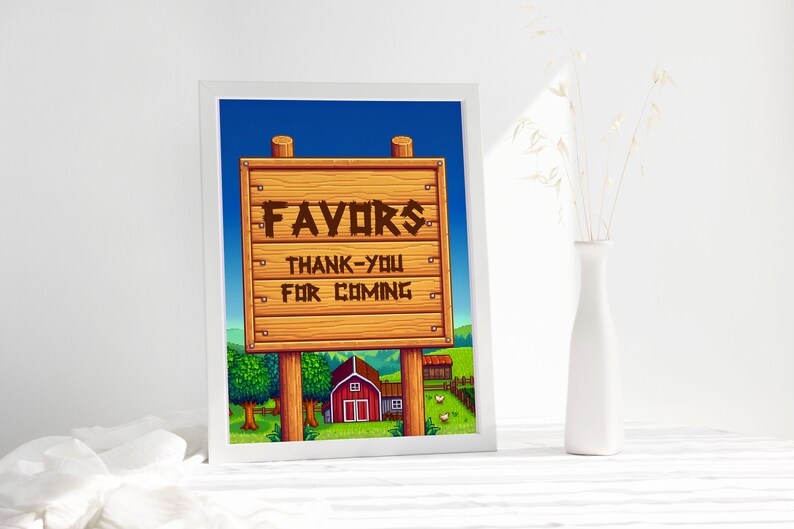 Stardew Valley Inspired Shower Sign Bundle, 6 Signs, Favors, Cards ...