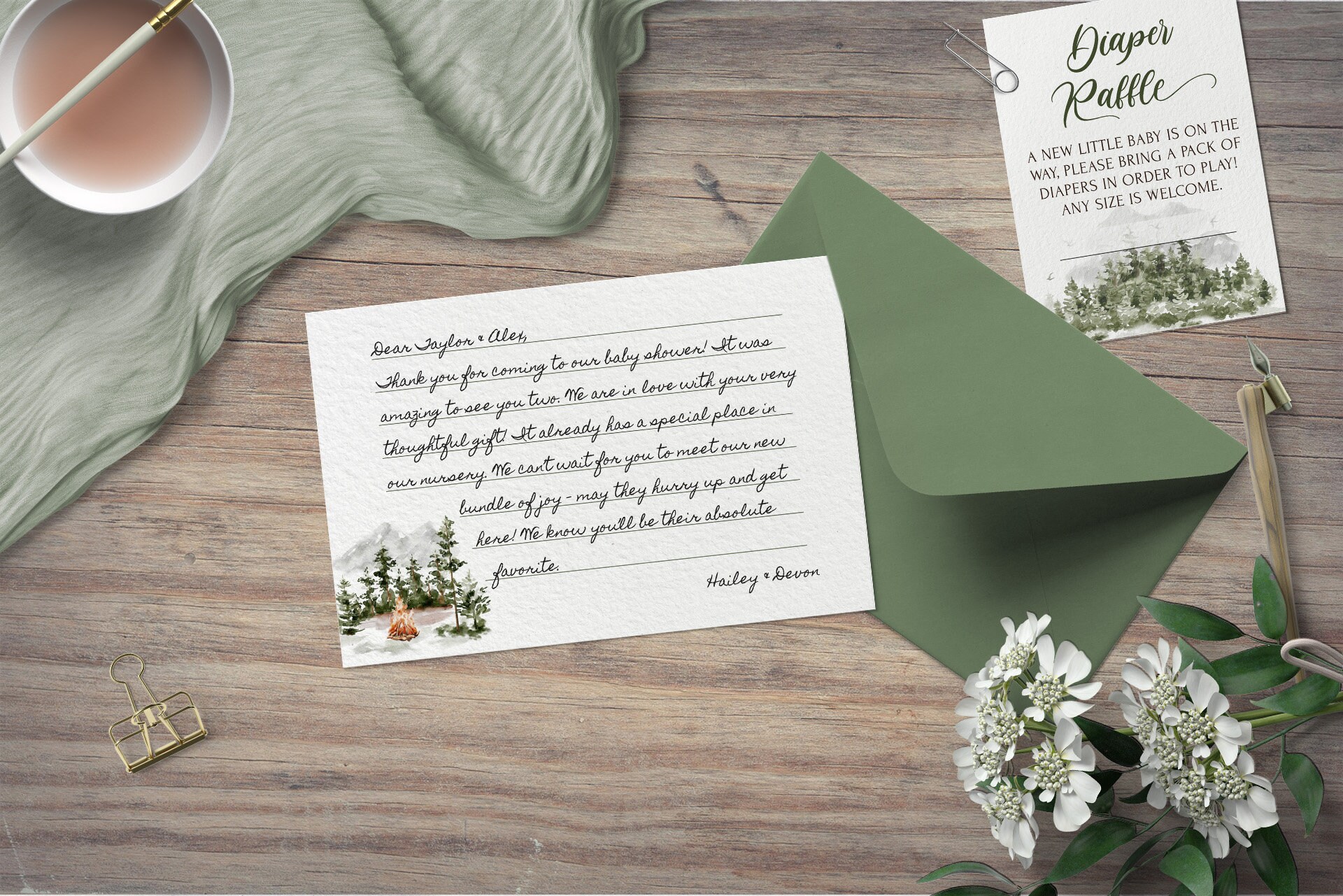 Rustic Deer Baby Shower Invitation, Elegant Greenery Shower Invite ...