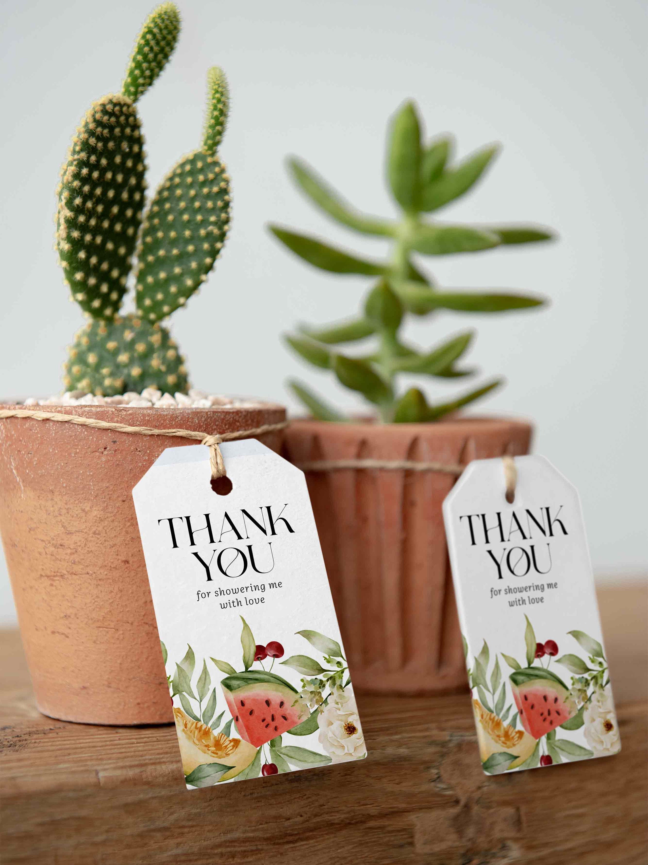 Tropical Fruit Bouquet Favor Tag, Birthday Bridal Baby Shower, Thank ...