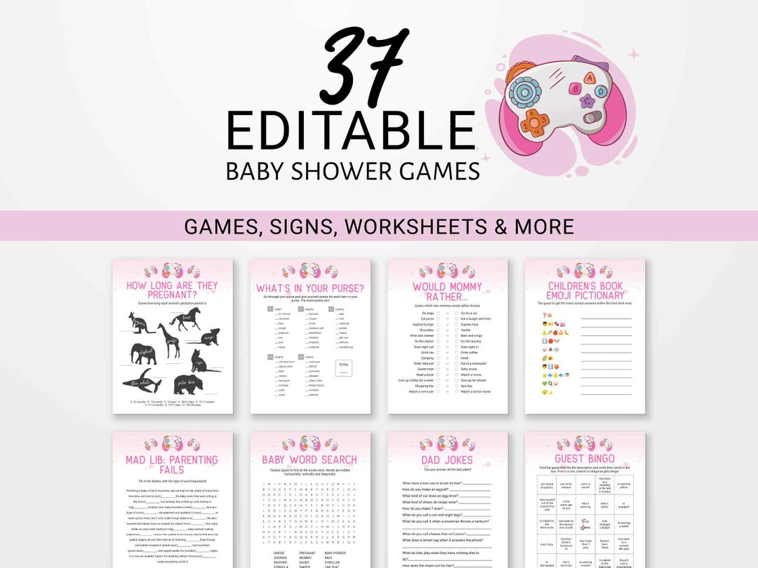 Video Game Baby Shower Games, 37 Games, Player 3 is Entering, Nerdy ...