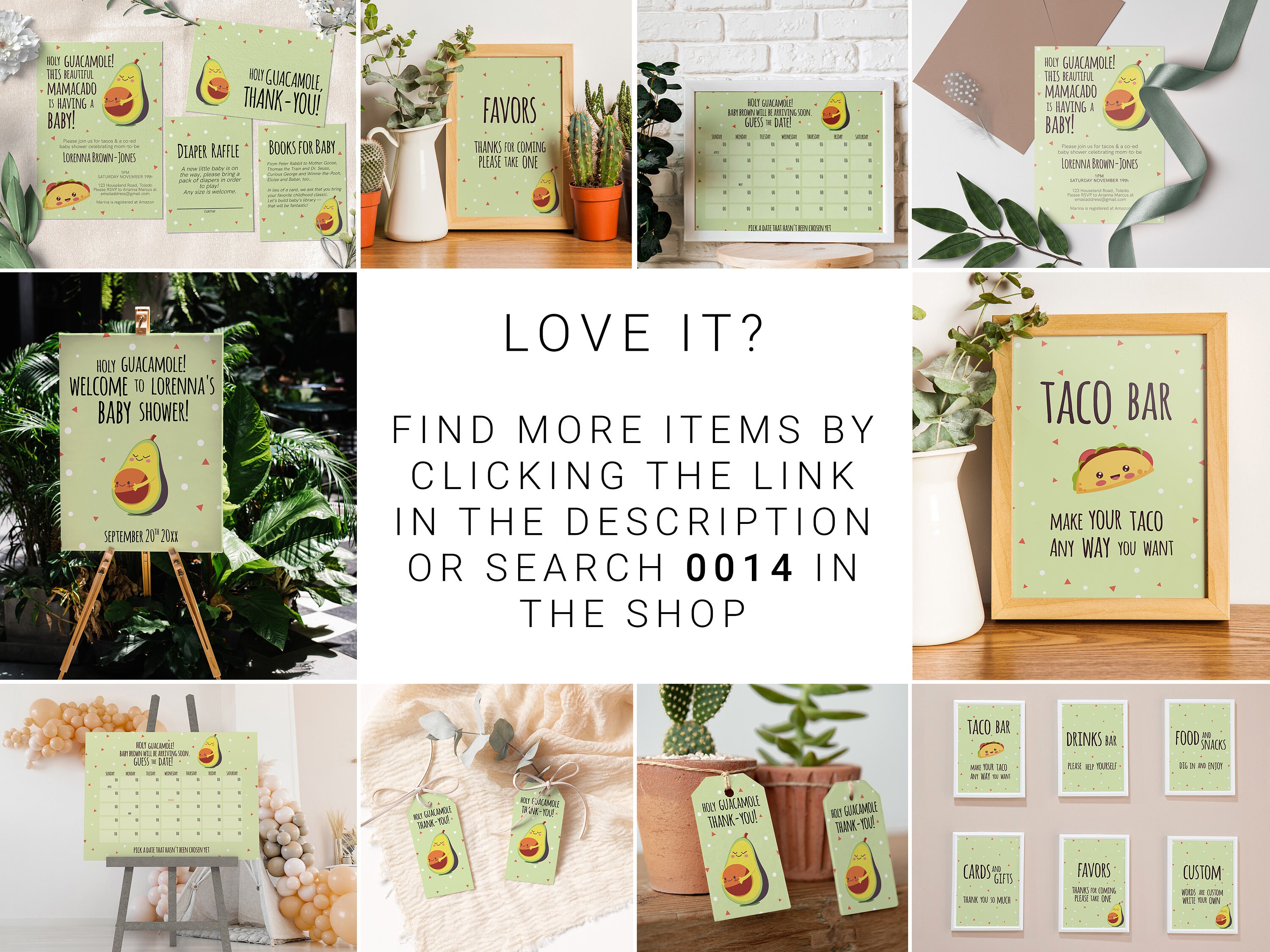 Avocado Cupcake Toppers, Fiesta Cupcake Toppers, Mamacado Baby Shower ...