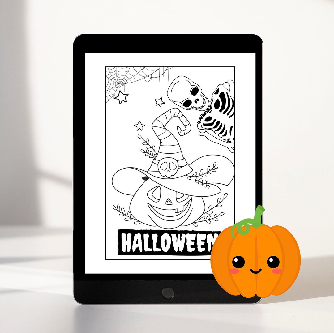 Digital Coloring Sheet and PDF- Halloween Coloring Page- Classroom ...