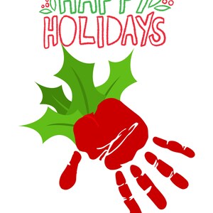 Simple Christmas Handprint Art Printable - Etsy