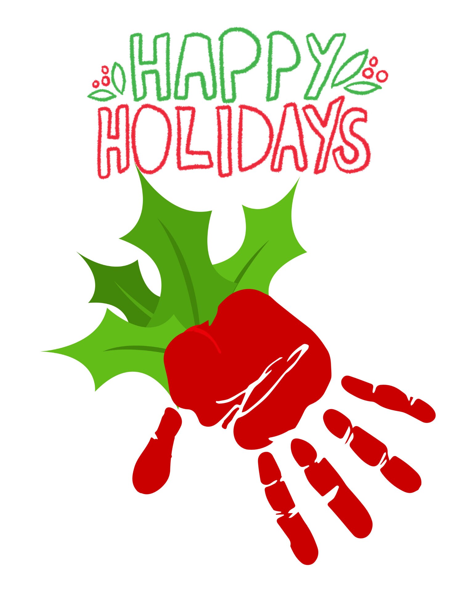 Simple Christmas Handprint Art Printable - Etsy