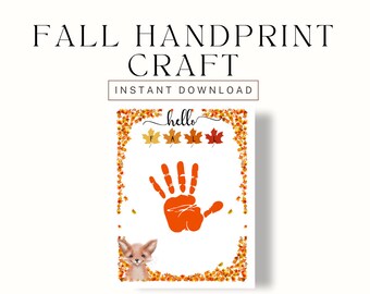 Printable Handprint Art Happy Fall Instant Digital Download - Etsy