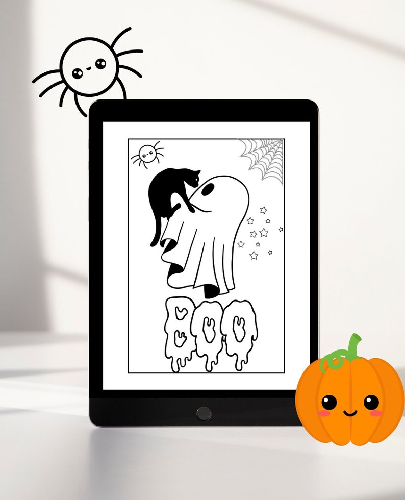 Halloween Coloring Page BOO Ghost - Etsy