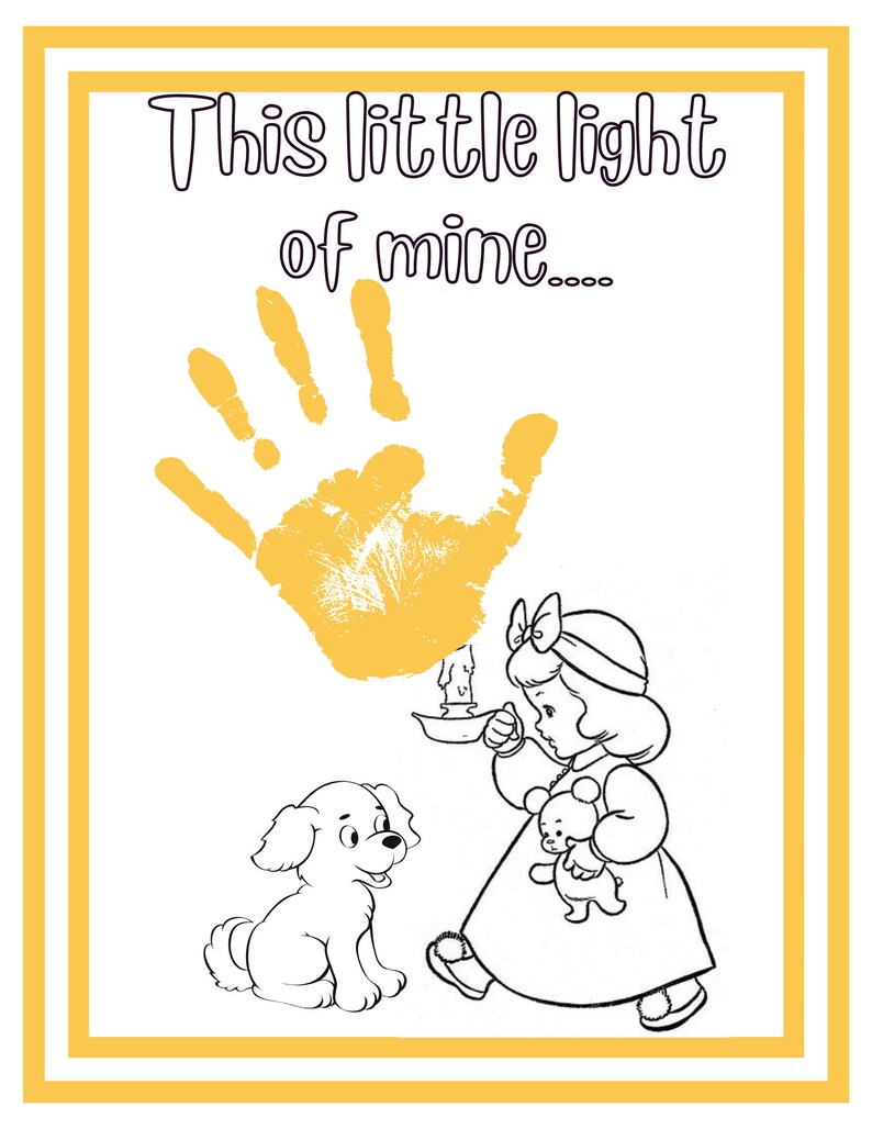 Coloring Page and Handprint Craft Printable - Etsy