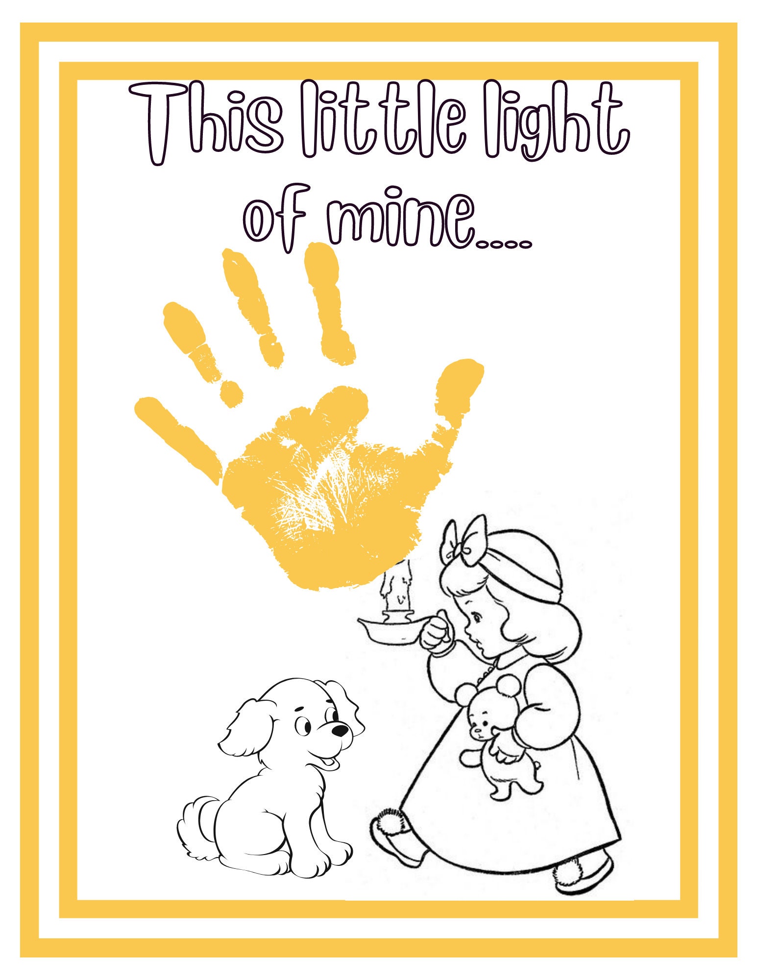Coloring Page and Handprint Craft Printable - Etsy