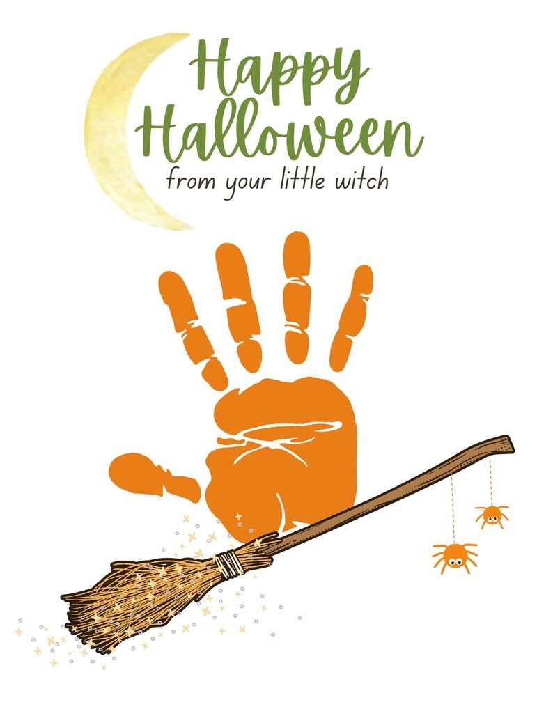 Halloween Craft Handprint Art Printable PDF Instant Download - Etsy