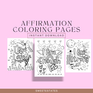 Positive Affirmation Activity and Coloring Worksheets for Kids ...