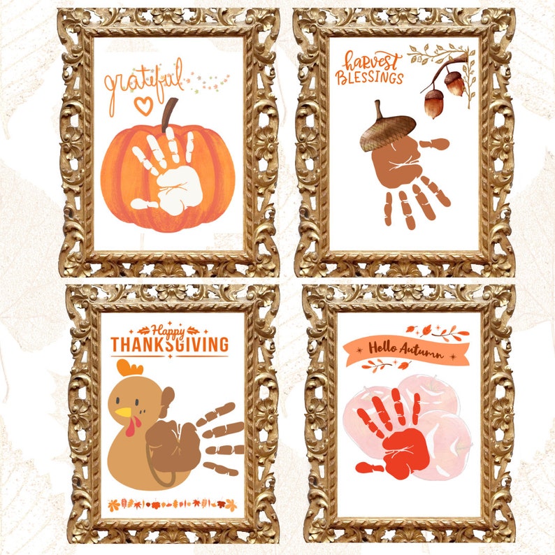 Thanksgiving Crafts- 3 Fall Printable - Fall Craft- Pdfs - Handprint ...
