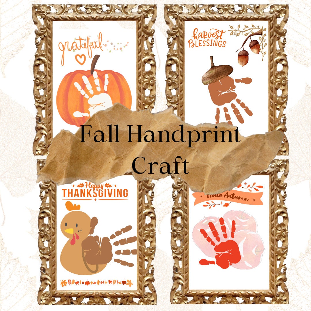 Thanksgiving Crafts- 3 Fall Printable - Fall Craft- Pdfs - Handprint ...