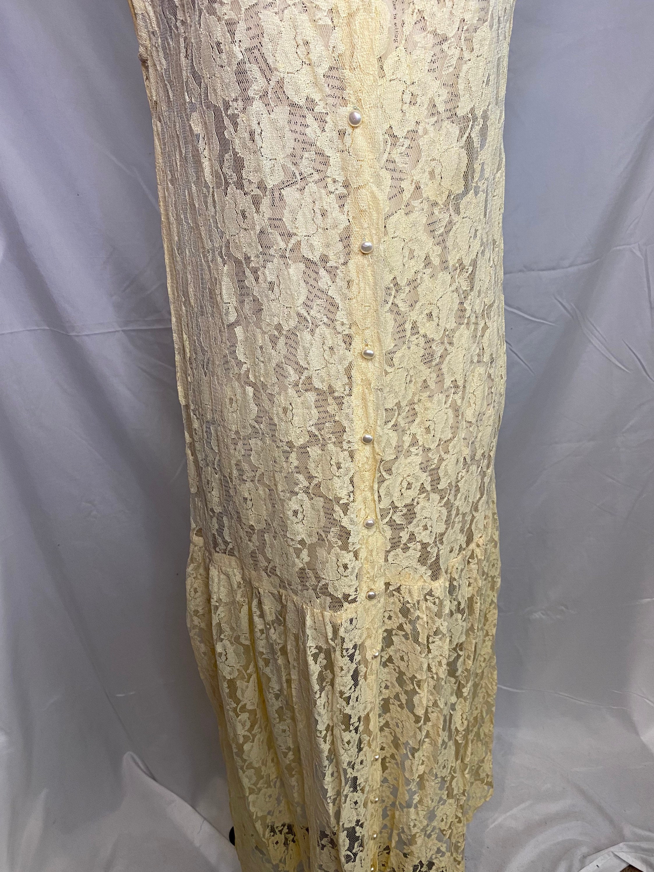 90s New Options by Kate Geddes Drop Waist Lace Dress // Vintage Sheer ...