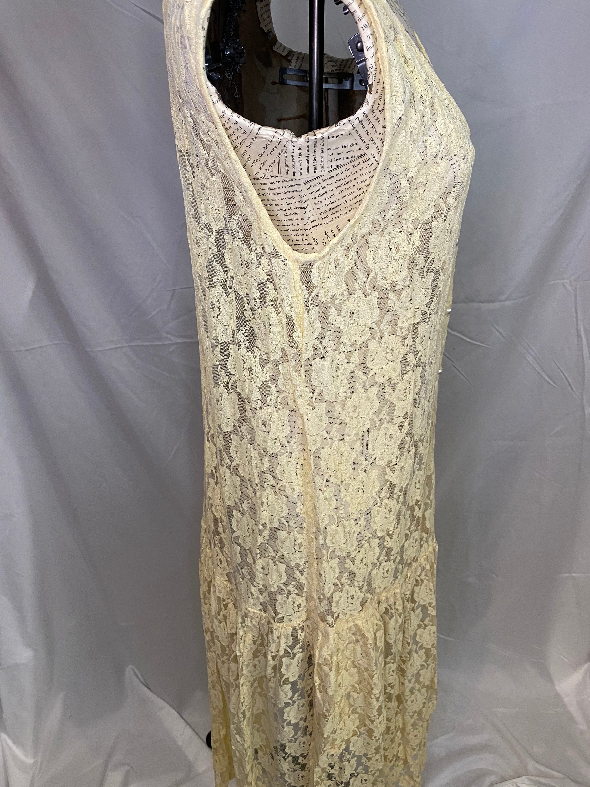 90s New Options by Kate Geddes Drop Waist Lace Dress // Vintage Sheer ...