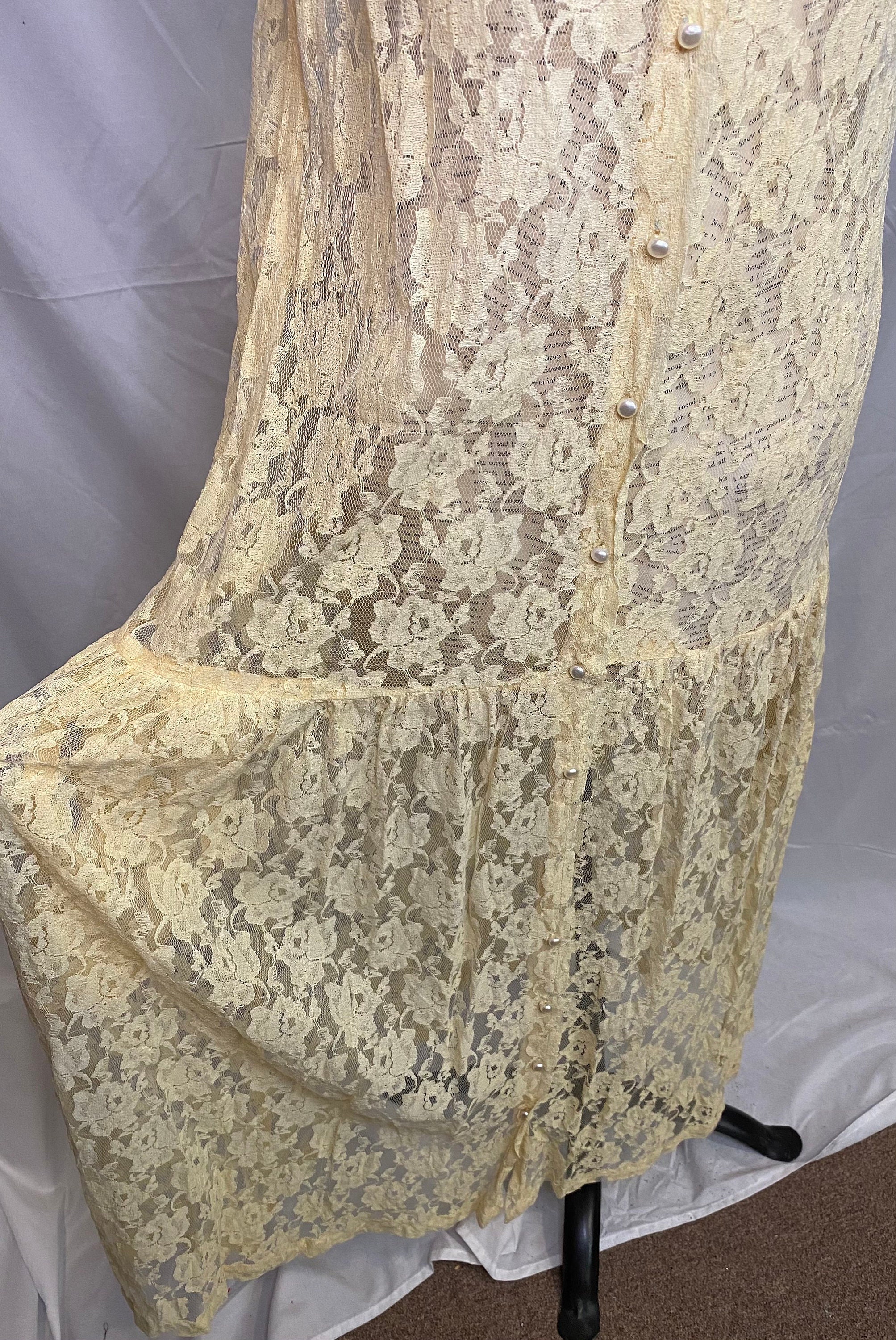 90s New Options by Kate Geddes Drop Waist Lace Dress // Vintage Sheer ...