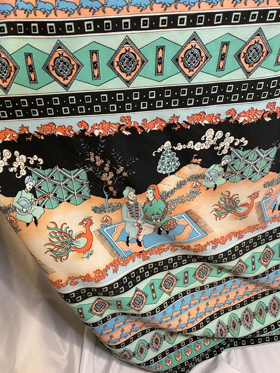 70s abstract novelty print sheer house robe | vintage… - Gem