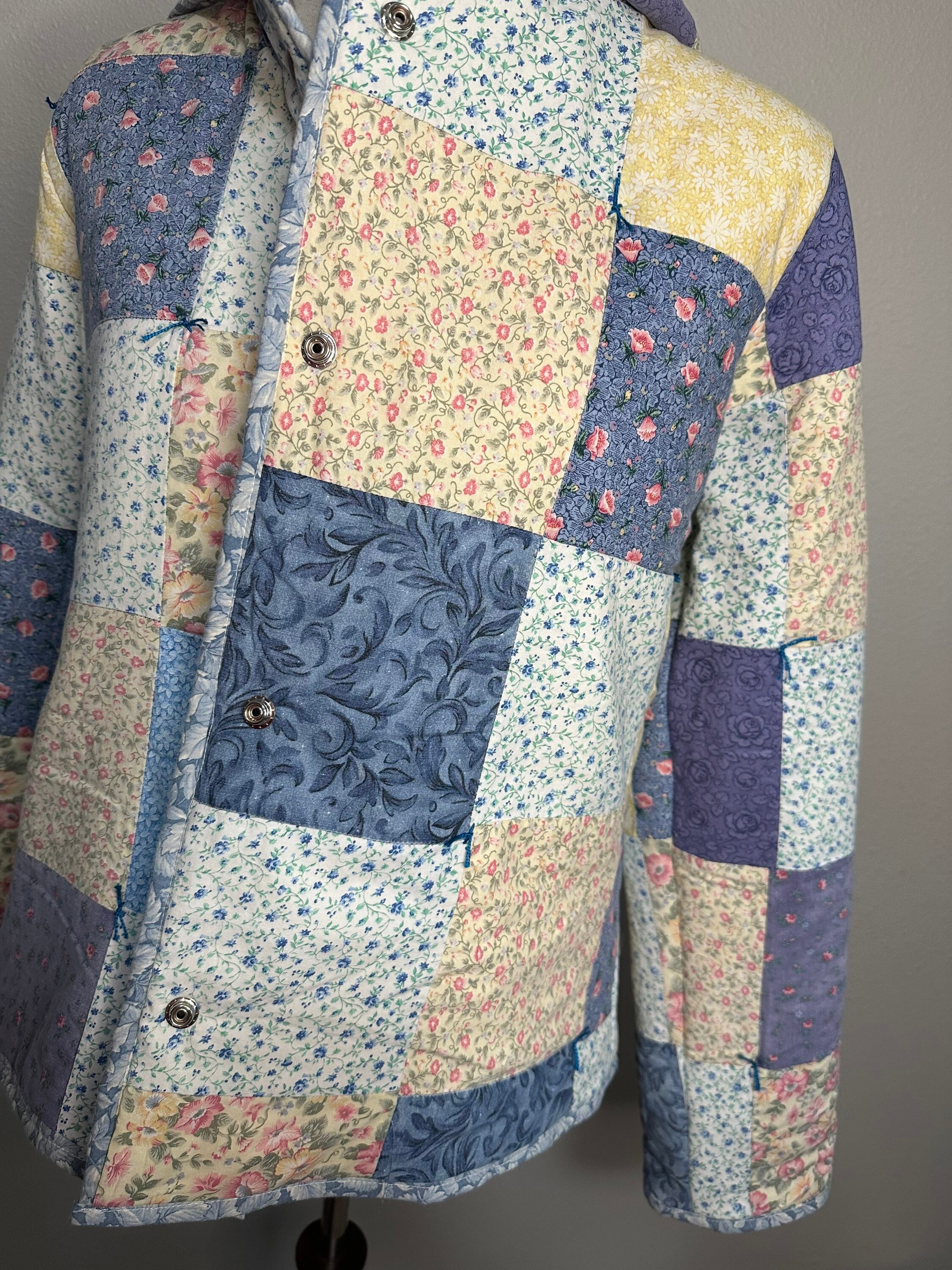 80s Up-cycled Floral Cottage Core Quilt Jacket Vintage - Etsy