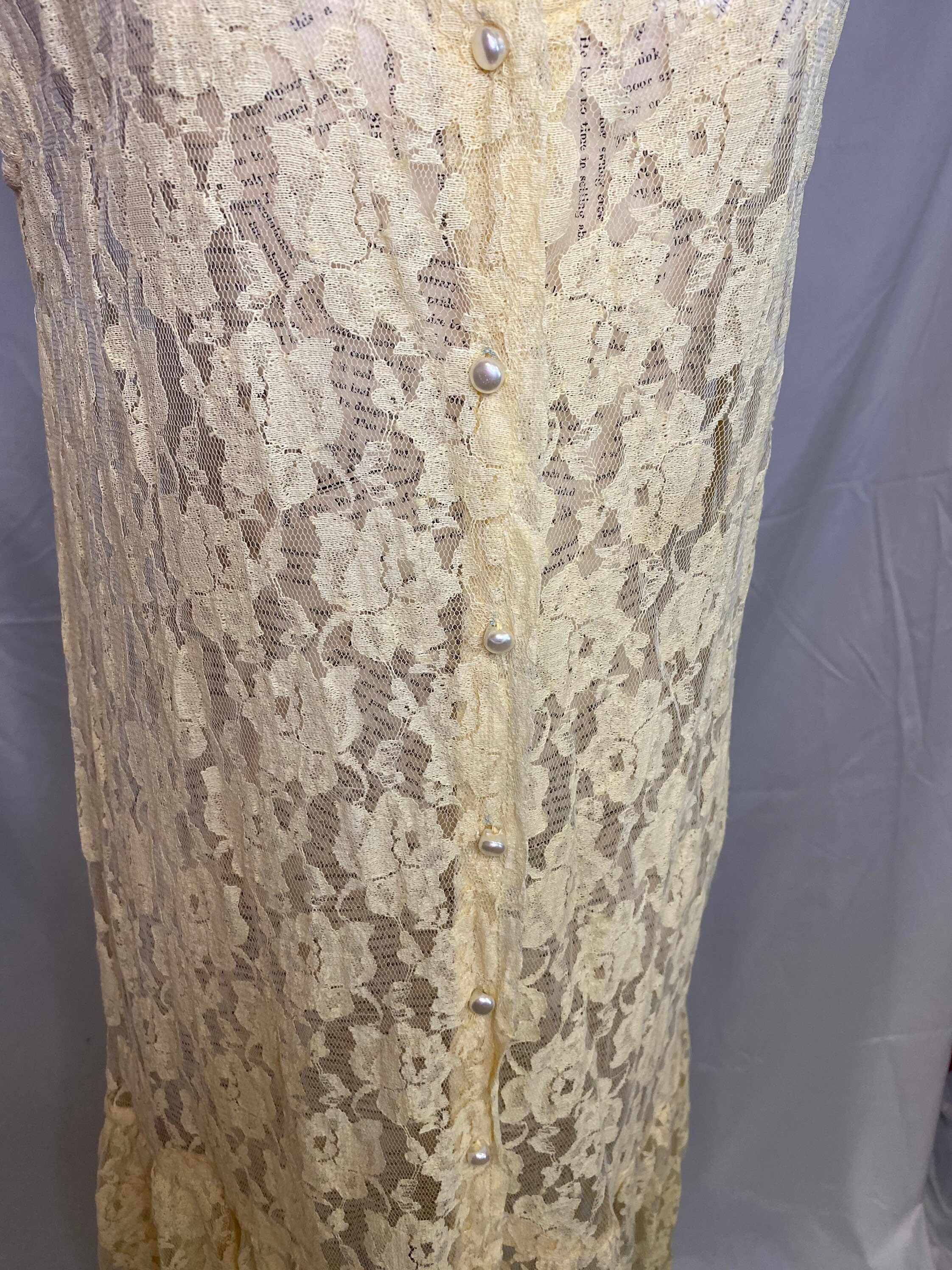 90s New Options by Kate Geddes Drop Waist Lace Dress // Vintage Sheer ...