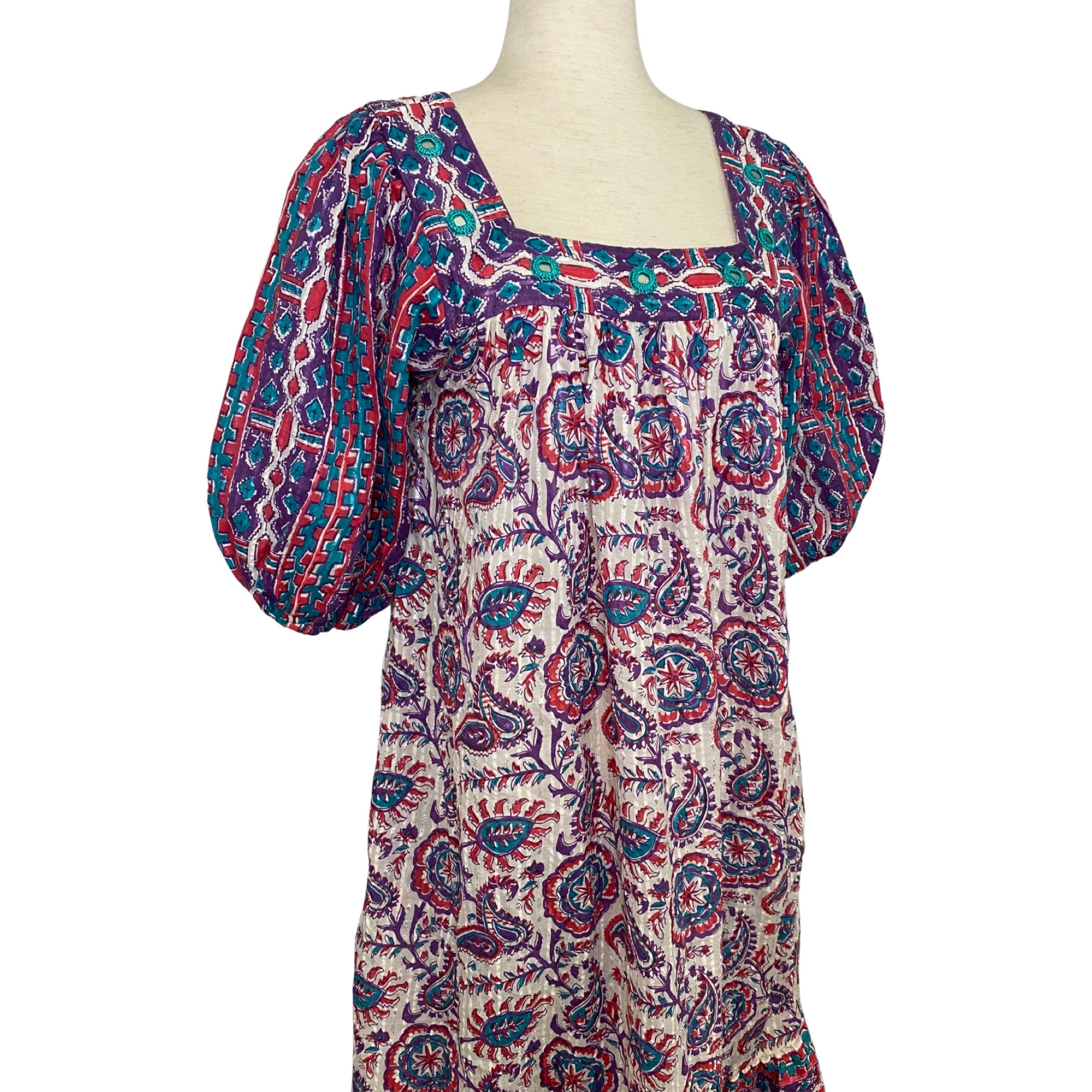 80s Maui Monkey Jewel Toned Gauzy Cotton Dress Vintage Maui - Etsy