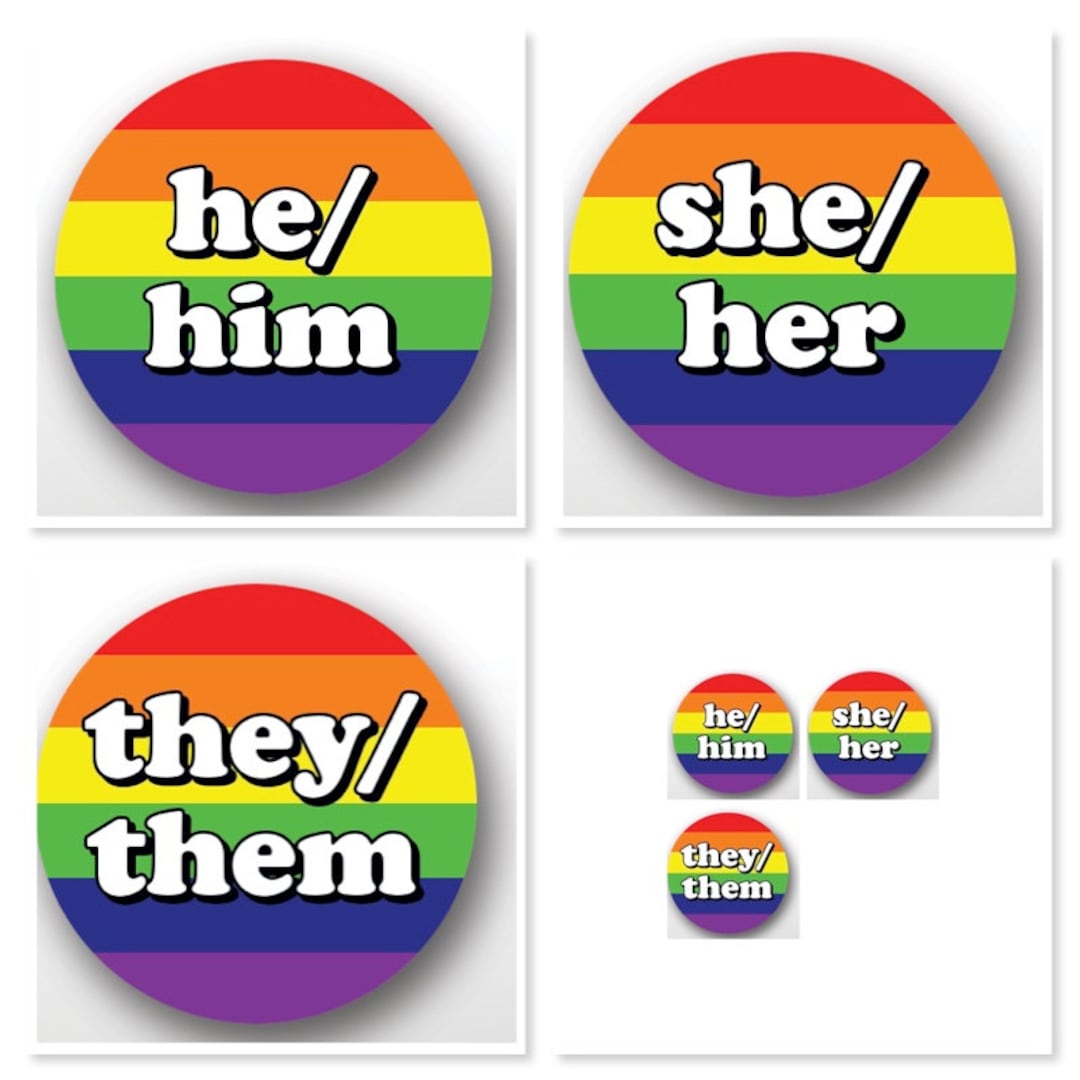 Pronoun Rainbow Stickers 500 Stickers per Roll 1 X - Etsy