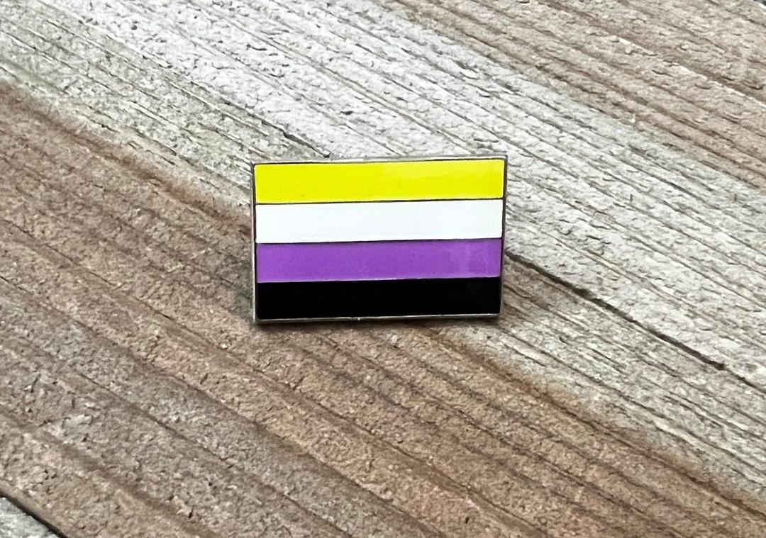 Non-binary Flag Lapel Pins 1 X 5/8 Silver Edition - Etsy