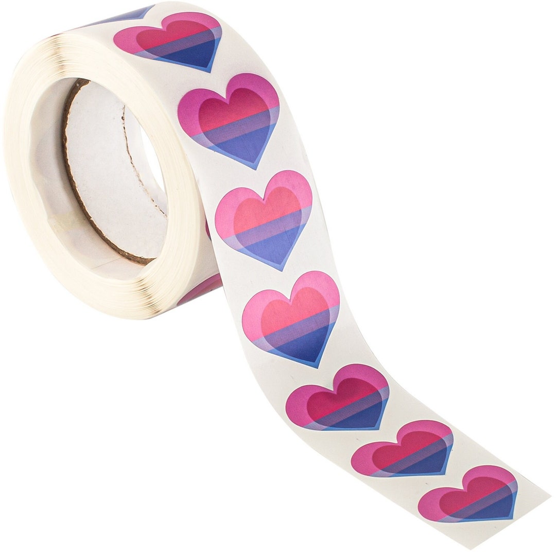 Biromantic Pride Heart Stickers 500 per Roll 1 X 1 Scrapbooking - Etsy