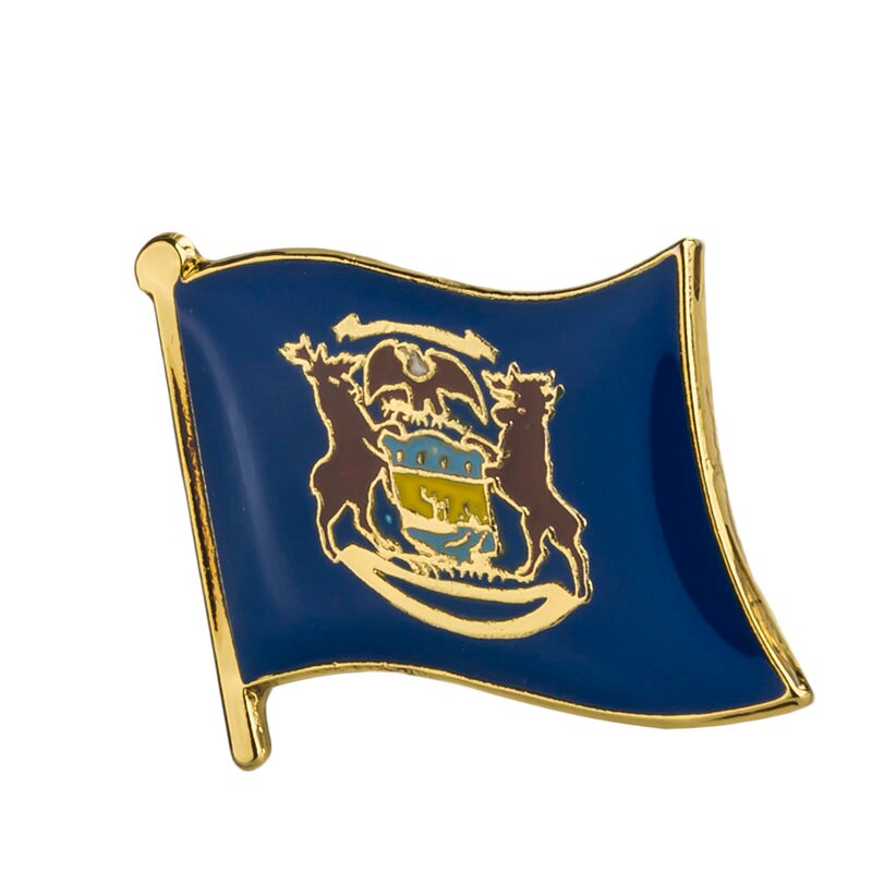 Michigan Flag Lapel Pin 3/4 X 5/8 Hat Tie Tack - Etsy UK