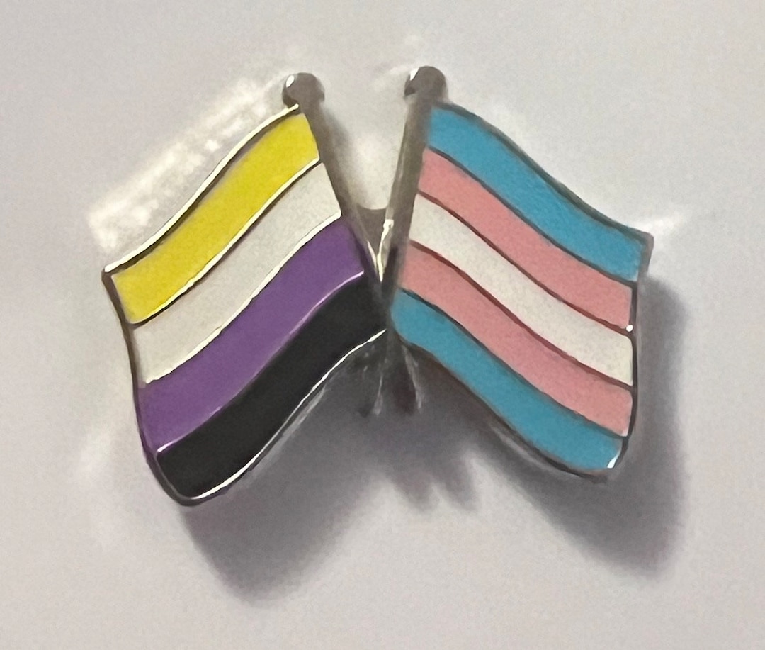 Non-binary X Transgender Dual Flags Lapel Pin 1 X 3/4 - Etsy