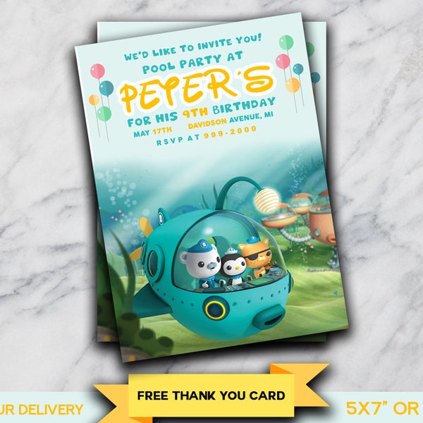 Octonauts Birthday Card Printable - Etsy