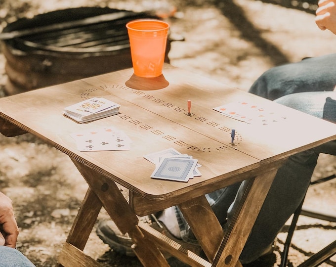 Handcrafted Wood Cribbage Table Side Table With Wood - Etsy