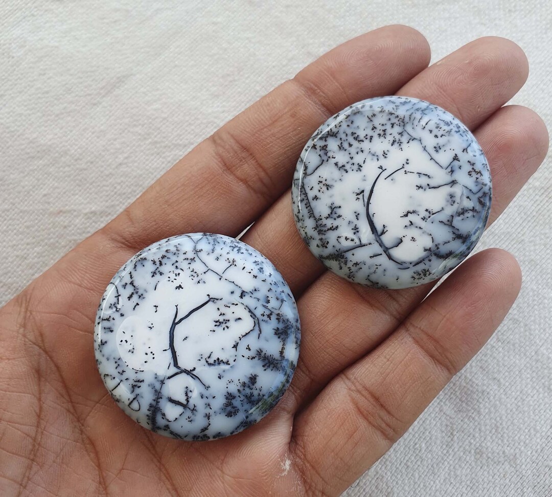 Dendritic Agate Cabochon Round Shape Agate Loose Agate - Etsy