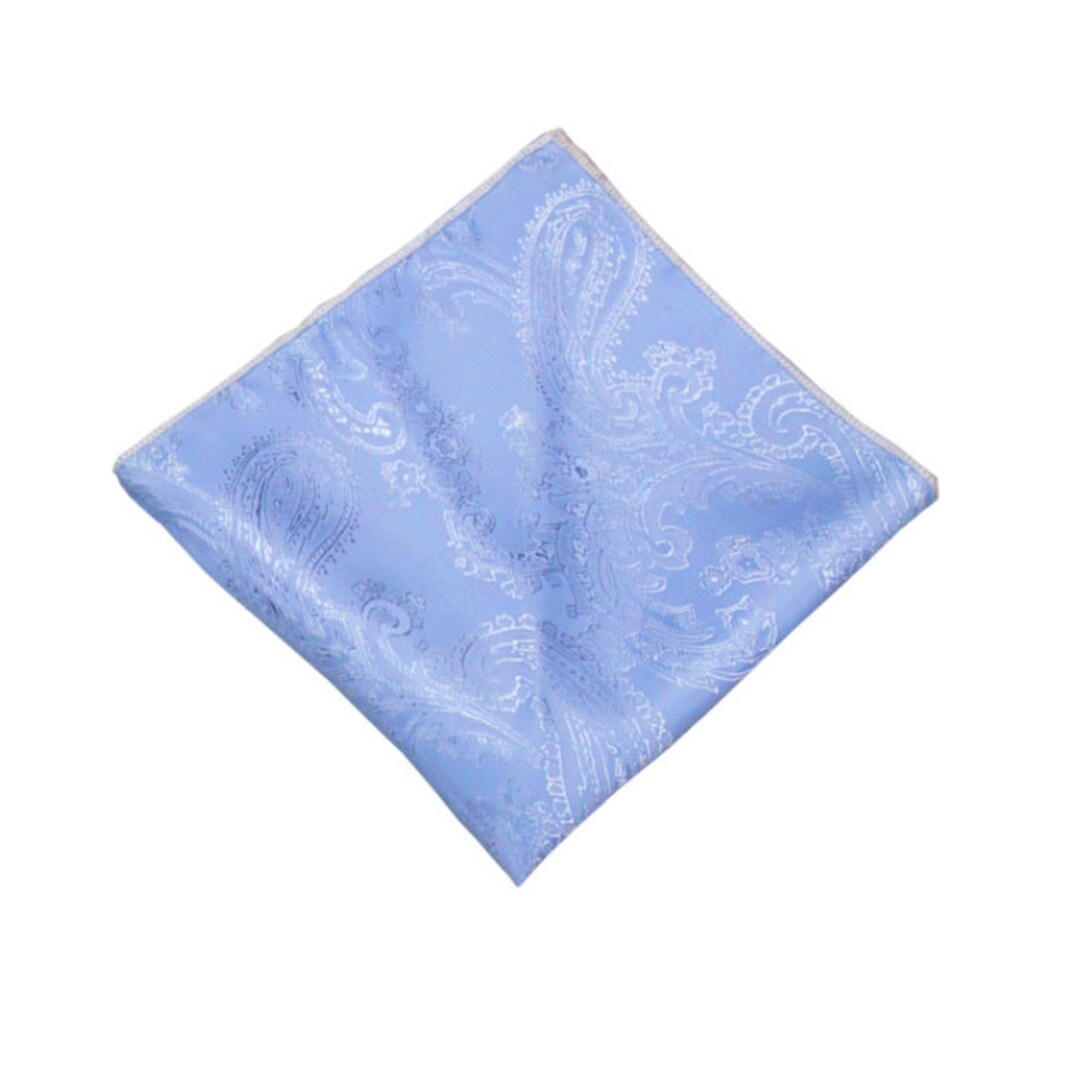 Baby Bluepaisley Pocket Square. Hankies.groomsmen Favors.baby Blue ...