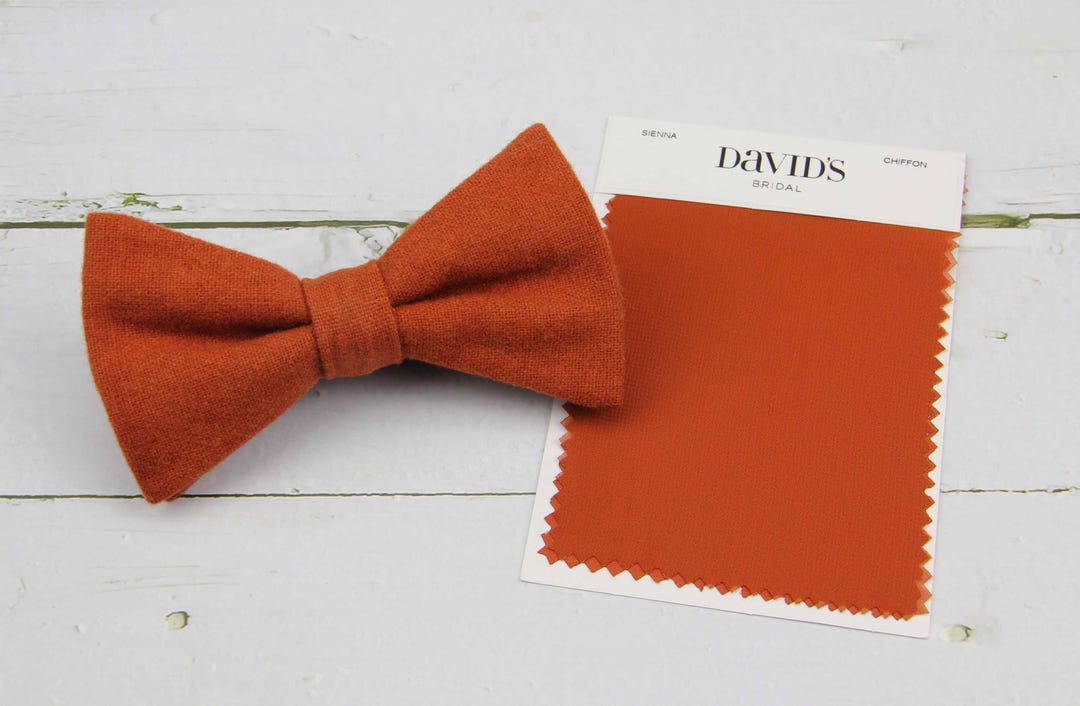 Sienna Wool Bow Ties. Burnt Orange Bow Ties. Paprika Color Bowties for ...