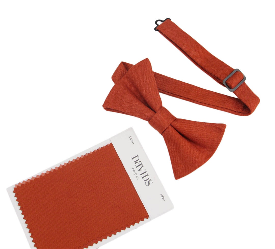 Sienna Wool Bow Tie. Burnt Orange Bow Ties. Paprika Color Bowties for ...