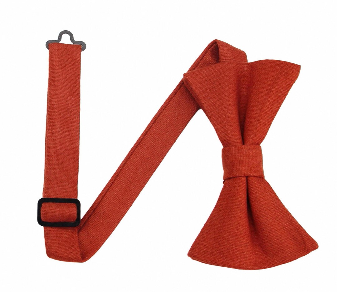 Sienna Wool Bow Tie. Burnt Orange Bow Ties. Paprika Color Bowties for ...